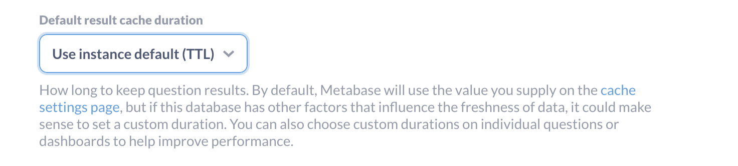 Single question, dashboard, and database cache option is missing · Issue #27806 · metabase ...
