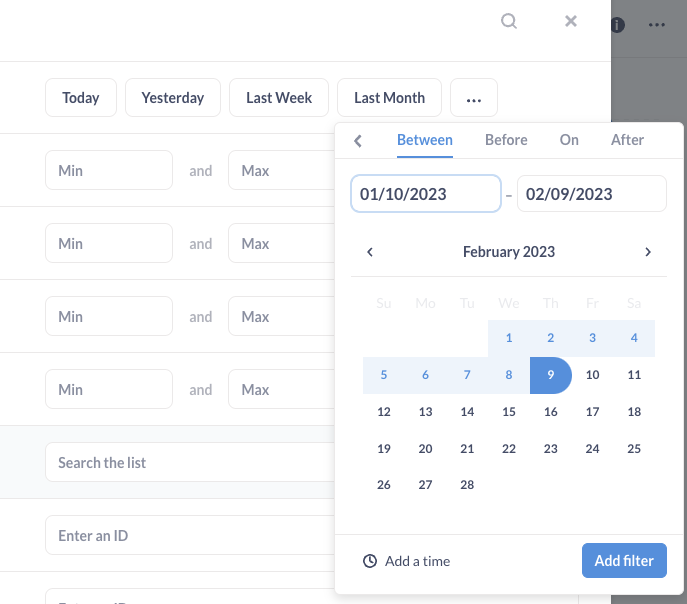 Not possible to include time when filtering dates in dashboards · Issue ...