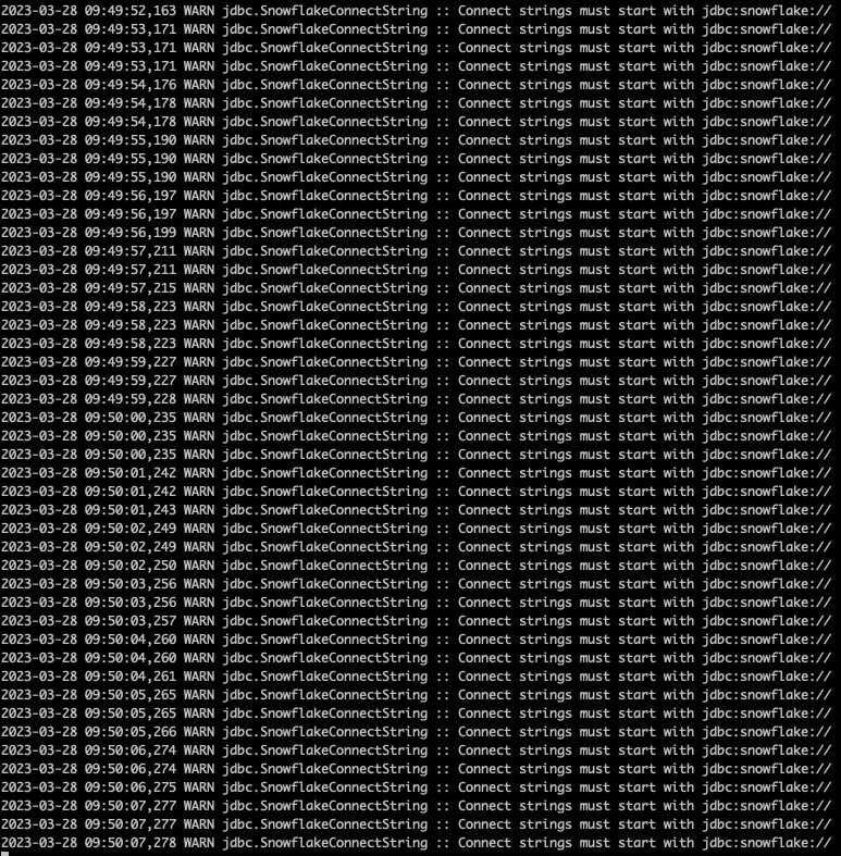 Snowflake overwhelming log output · Issue #27484 · metabase/metabase ...