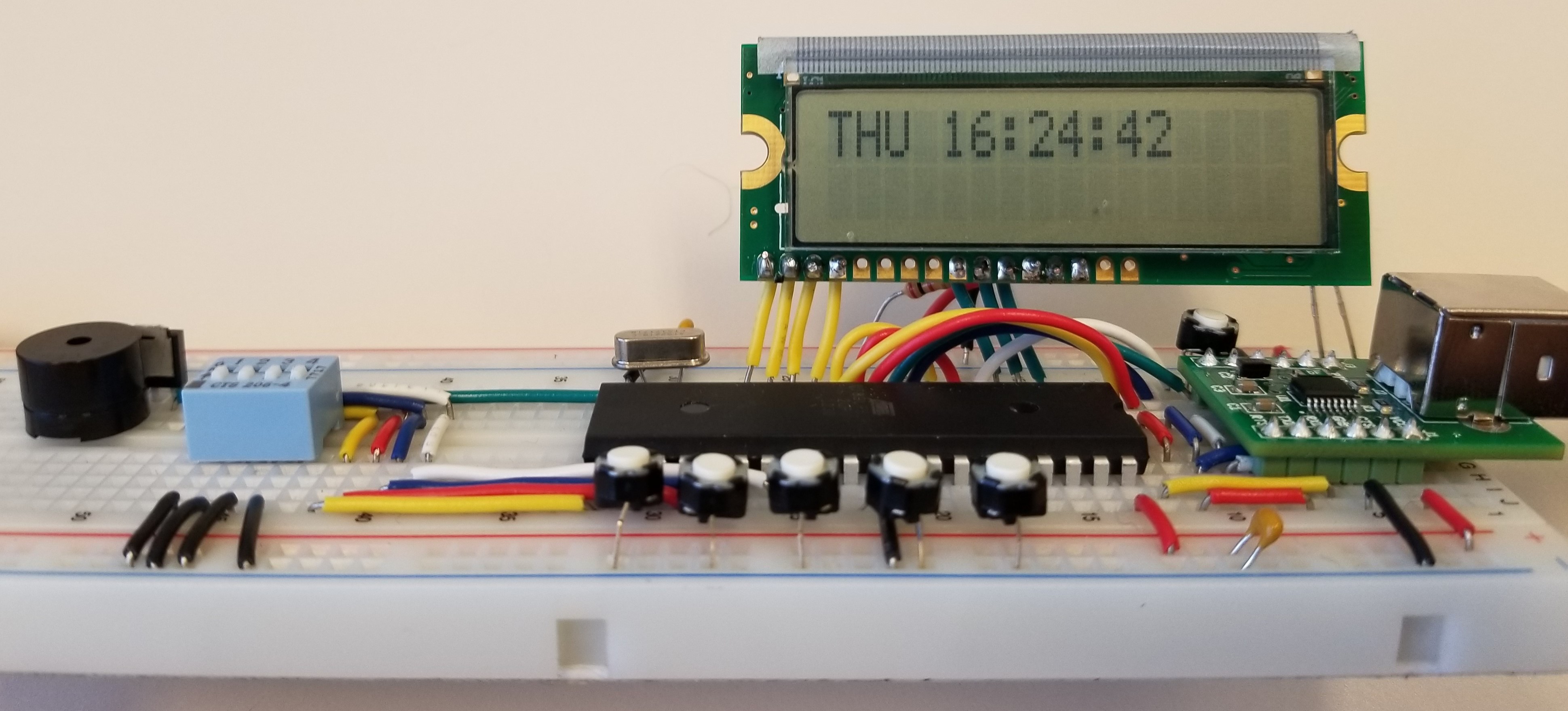 GitHub - stevefarra/alarm-clock: A breadboard gadget run on an AT89 ...