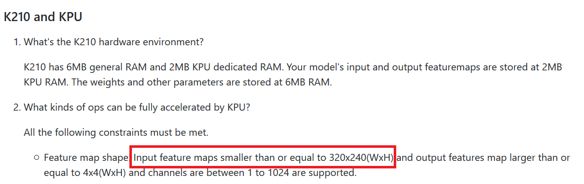 Cannot convert 240x320 input resolution mobilenet to .kmodel · Issue #131 · kendryte/nncase · GitHub