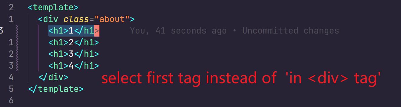HTML tag selection doesn't work expected · Issue #7385 · VSCodeVim/Vim · GitHub