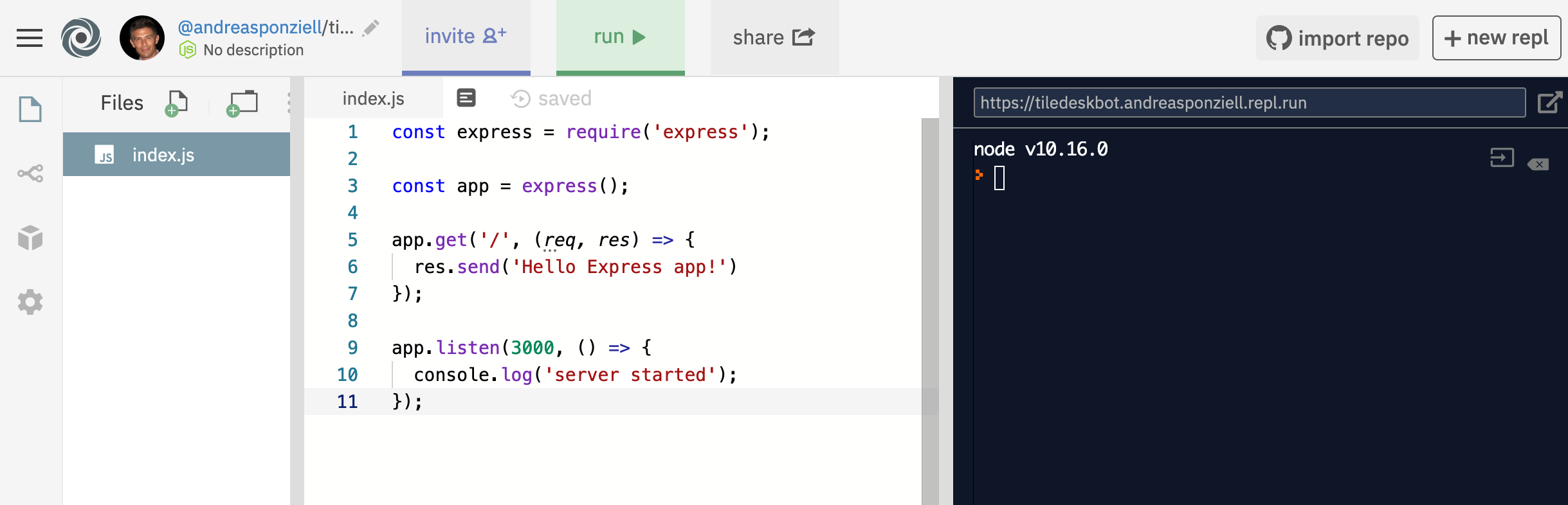 Hello World tutorial - Tiledesk Docs