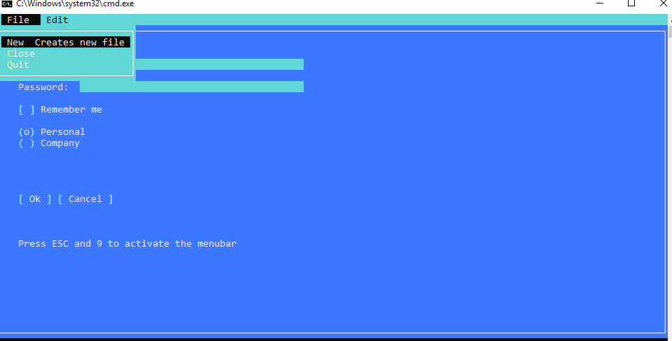 Windows/.NET Core: Menu doesn't appear · Issue #65 · gui-cs/Terminal ...