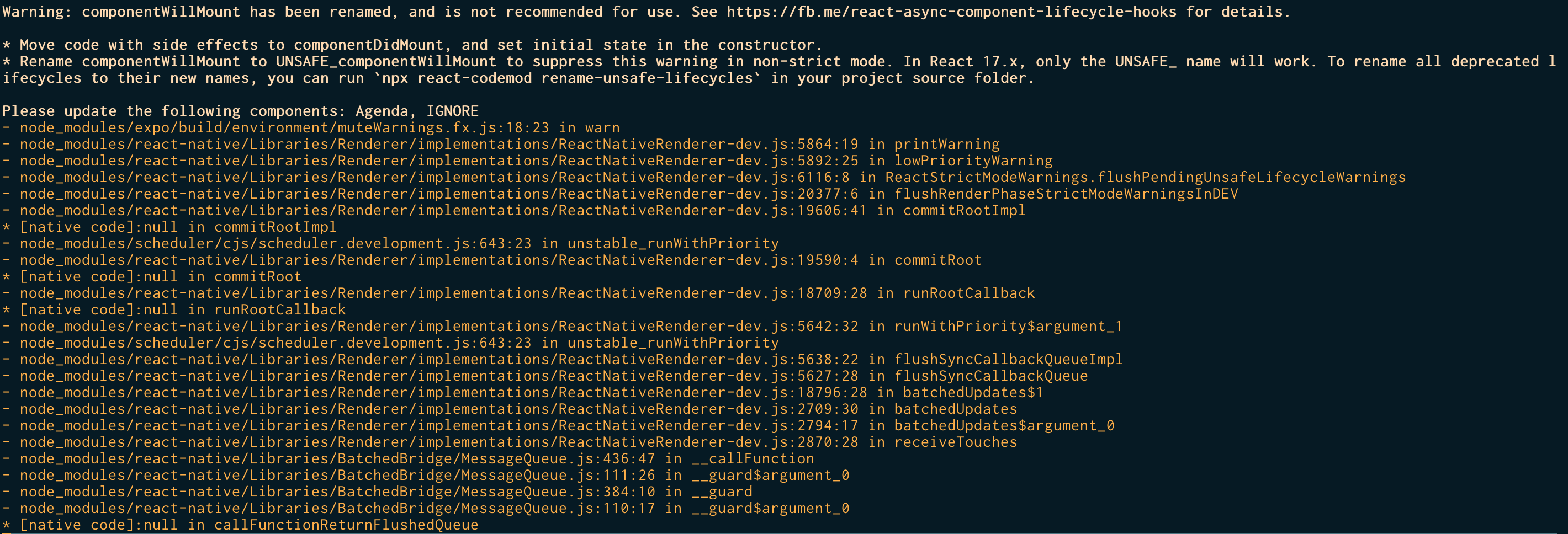 Warning: componentWillReceiveProps has been renamed, and is not recommended for use · Issue ...
