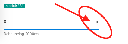 QInput with field type "number" debounce not working when clicking on "browser step widget" (up ...