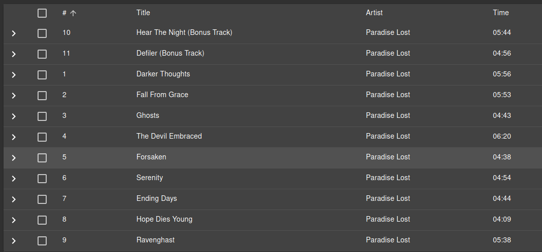 Sorting order for the track number is lexigraphic instead of being ...