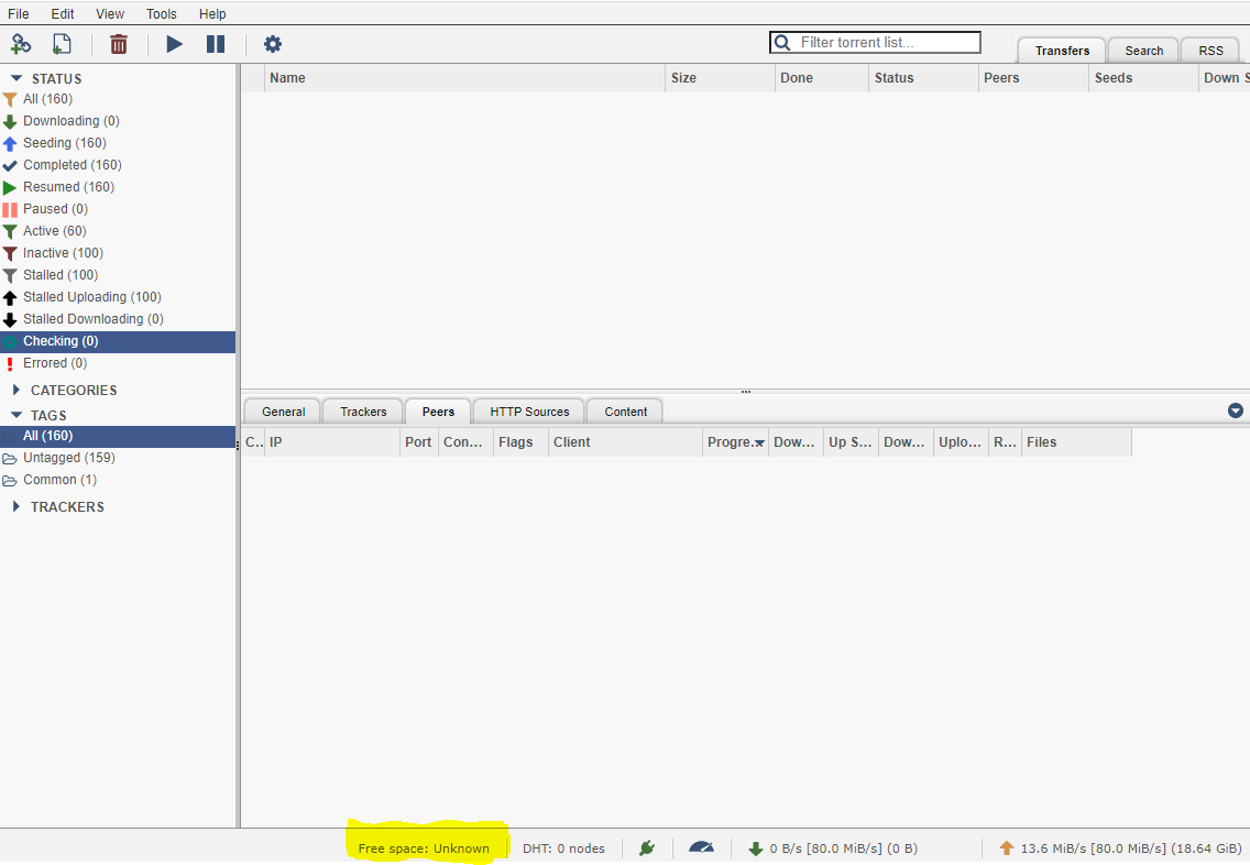 "Free space" is not returned in the WEB UI (qbittorrent-nox) · Issue #16602 · qbittorrent ...