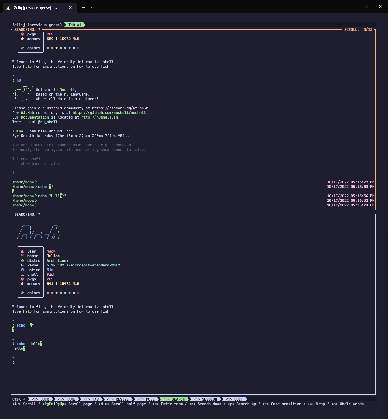 Mishighlighted text in nu shell · Issue #1801 · zellij-org/zellij · GitHub