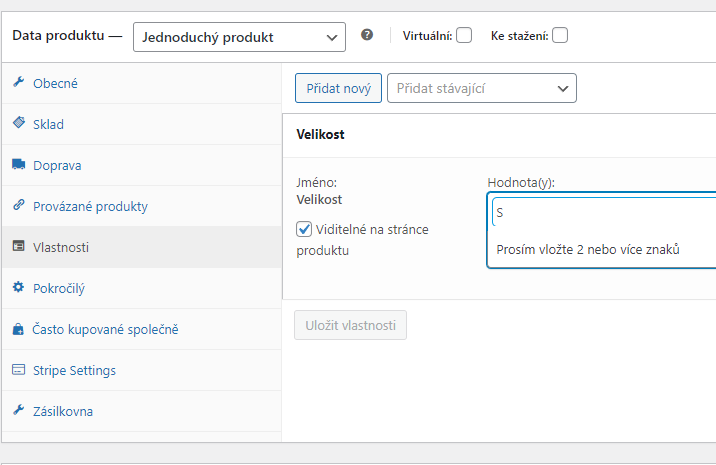 Woocommerce Attribute Value Needs To Be Atleast 3 Characters Long · Issue 39763 · Woocommerce
