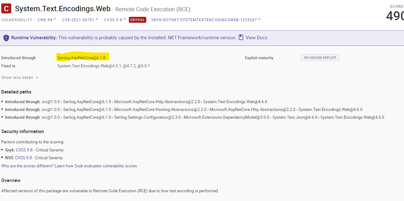 Critical vulnerability reported in MINIMUM COMPATIBLE VERSION OF dependant package · Issue #323 ...