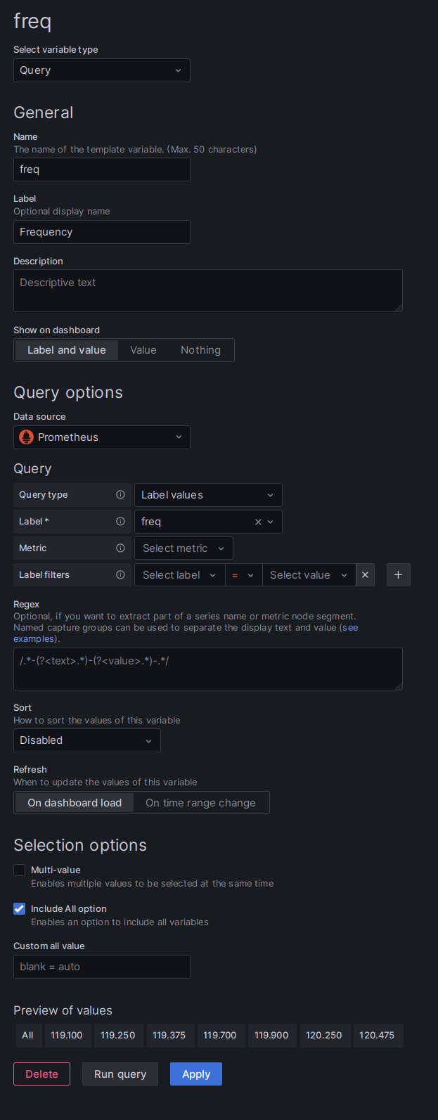 Prometheus datasource: decimal dot in variable value is escaped which causes Prometheus query to ...