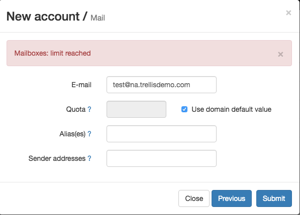 Domain Admin cannot add users: Quota Limit Reached · Issue #1717 · modoboa/modoboa · GitHub