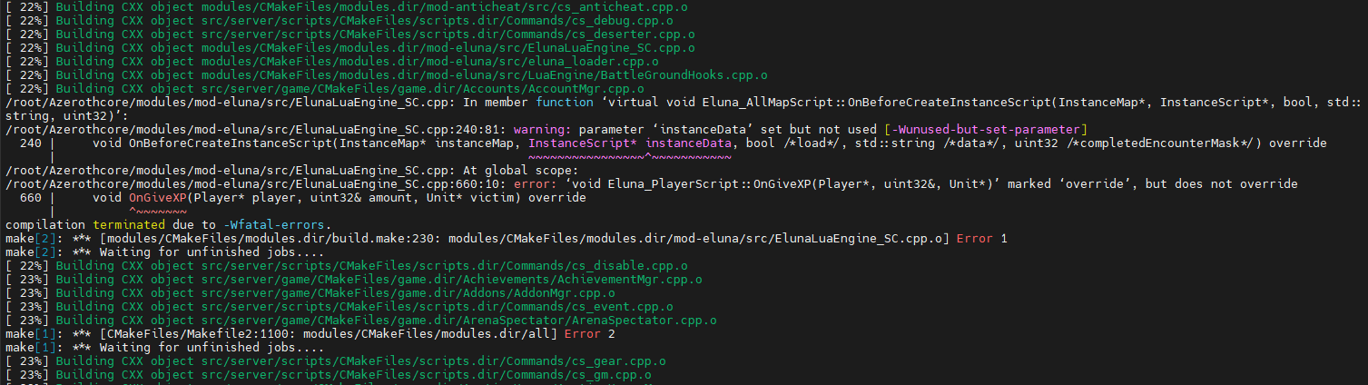 make error · Issue #136 · azerothcore/mod-eluna · GitHub