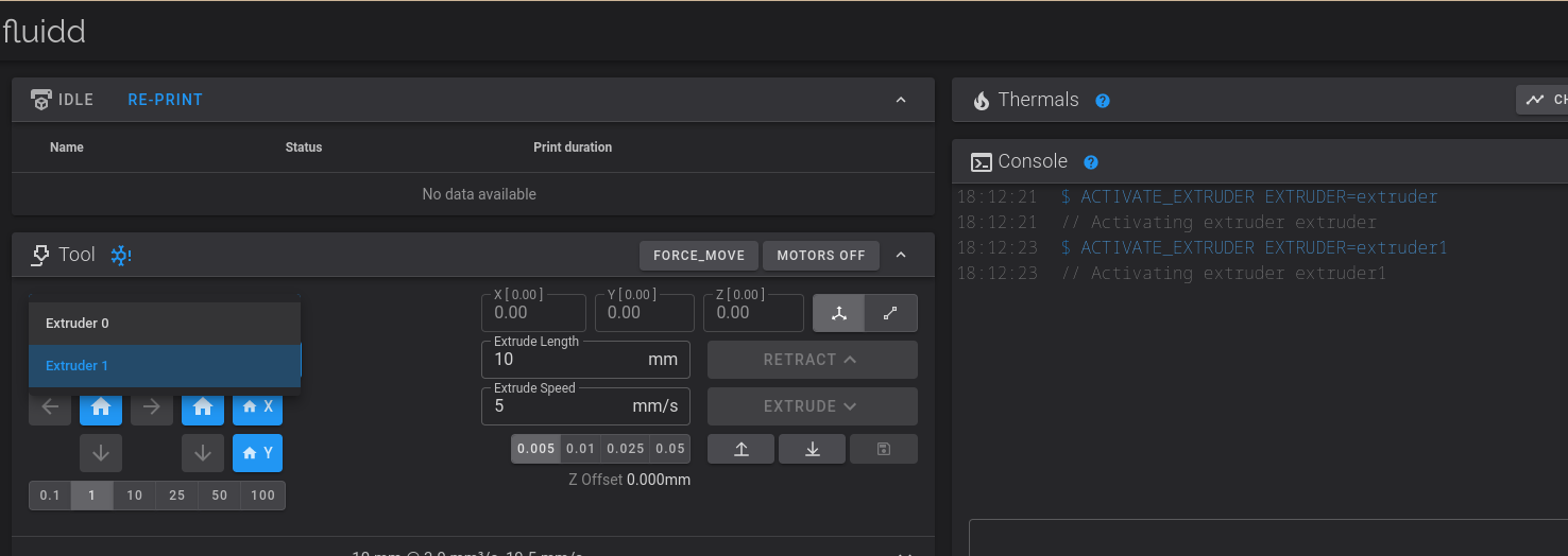 [FR] Add a drop-down list to change the active extruder at the RETRACT/EXTRUDE section · Issue ...