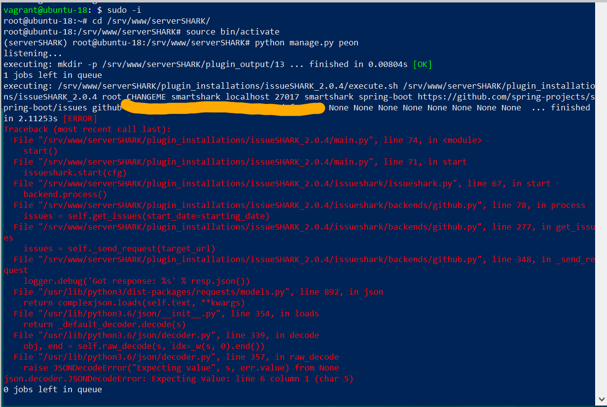 issuesSHARK plugin in serverSHARK error · Issue #40 · smartshark/serverSHARK · GitHub