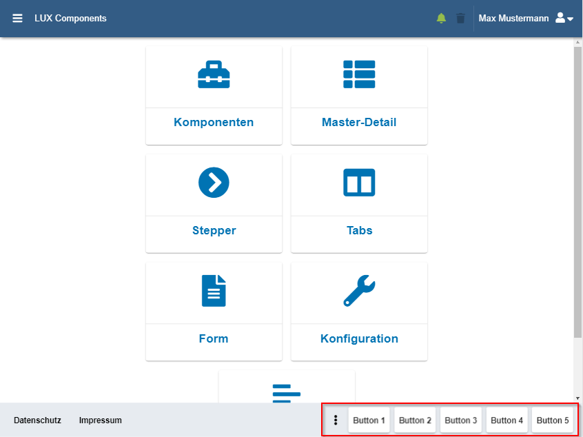 Es werden nur 5 Buttons in der Footerleiste angezeigt · Issue #1 · IHK-GfI/lux-components · GitHub
