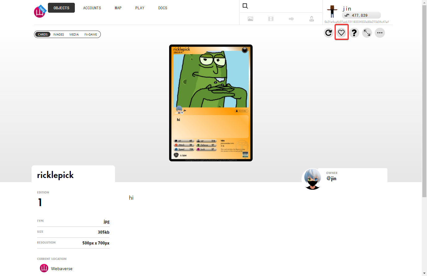 Fe: Like NFTs · Issue #961 · webaverse/app · GitHub
