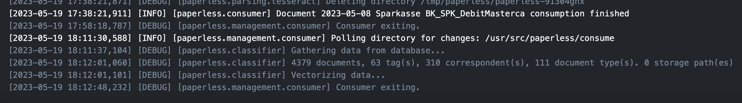 [BUG] Since the update from 1.14.4 to 1.14.5 there are no more entries in the paperless.log ...