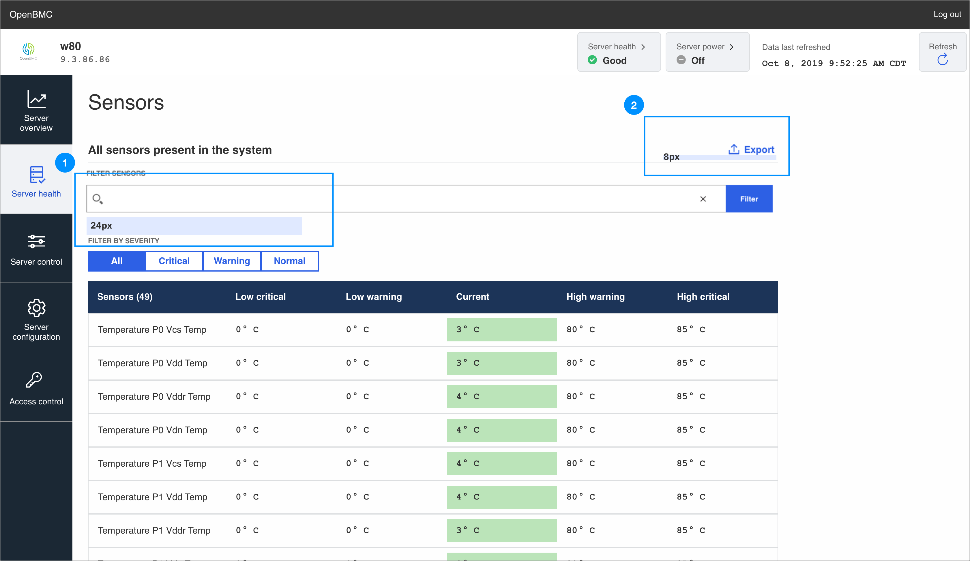 GUI : FED : Server Health Consistency · Issue #1253 · ibm-openbmc/dev · GitHub
