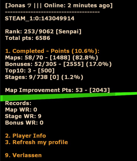 [BUG] !profile ---> show completed maps --->map PR are all top 1 · Issue #60 · surftimer ...