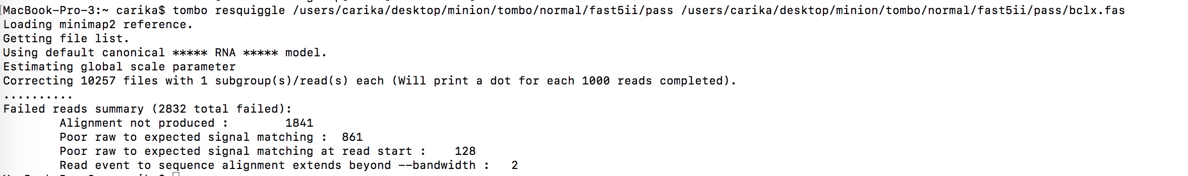 Resquiggle on Tombo 1.3 failing 90% of reads - only 28% failed on older version of Tombo · Issue ...