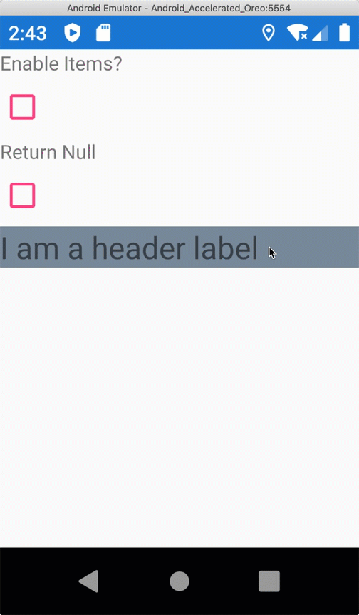 Bug Android When A Collectionviews Itemsource Is Null The Headerview Does Not Display