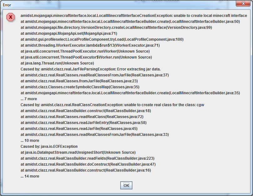 Error Selecting Profile · Issue 350 · Toolbox4minecraft Amidst · Github