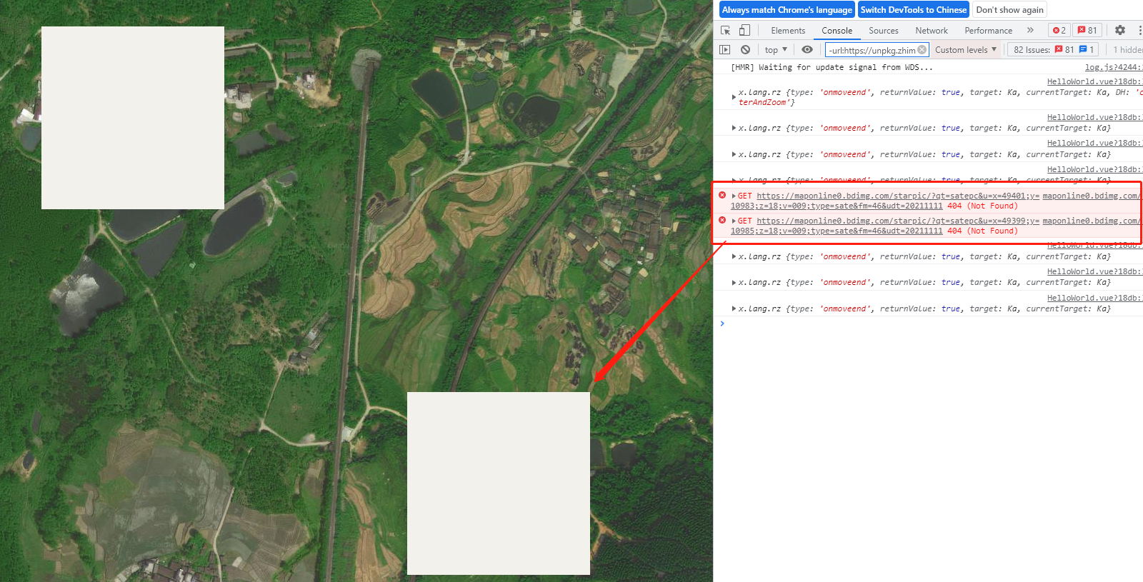 地图类型设置 卫星视图、混合视图 拖动会出现白块 · Issue #962 · Dafrok/vue-baidu-map · GitHub