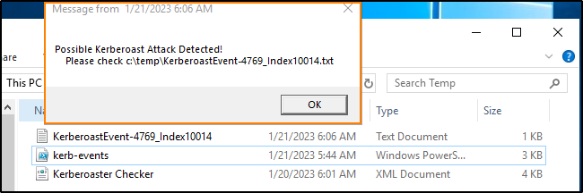 GitHub - ejrmj12/KerberoastDetectNAlert: A powershell script to detect a possible Kerberoasting ...
