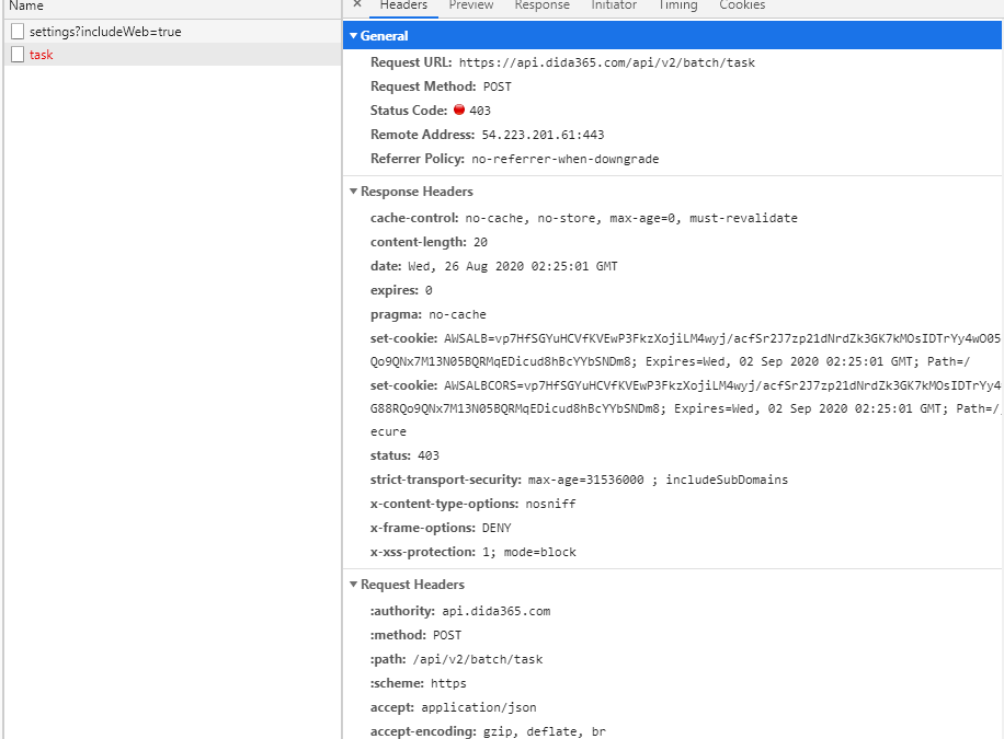 无法保存内容到滴答清单，后台403，字段无值 · Issue #530 · webclipper/web-clipper · GitHub