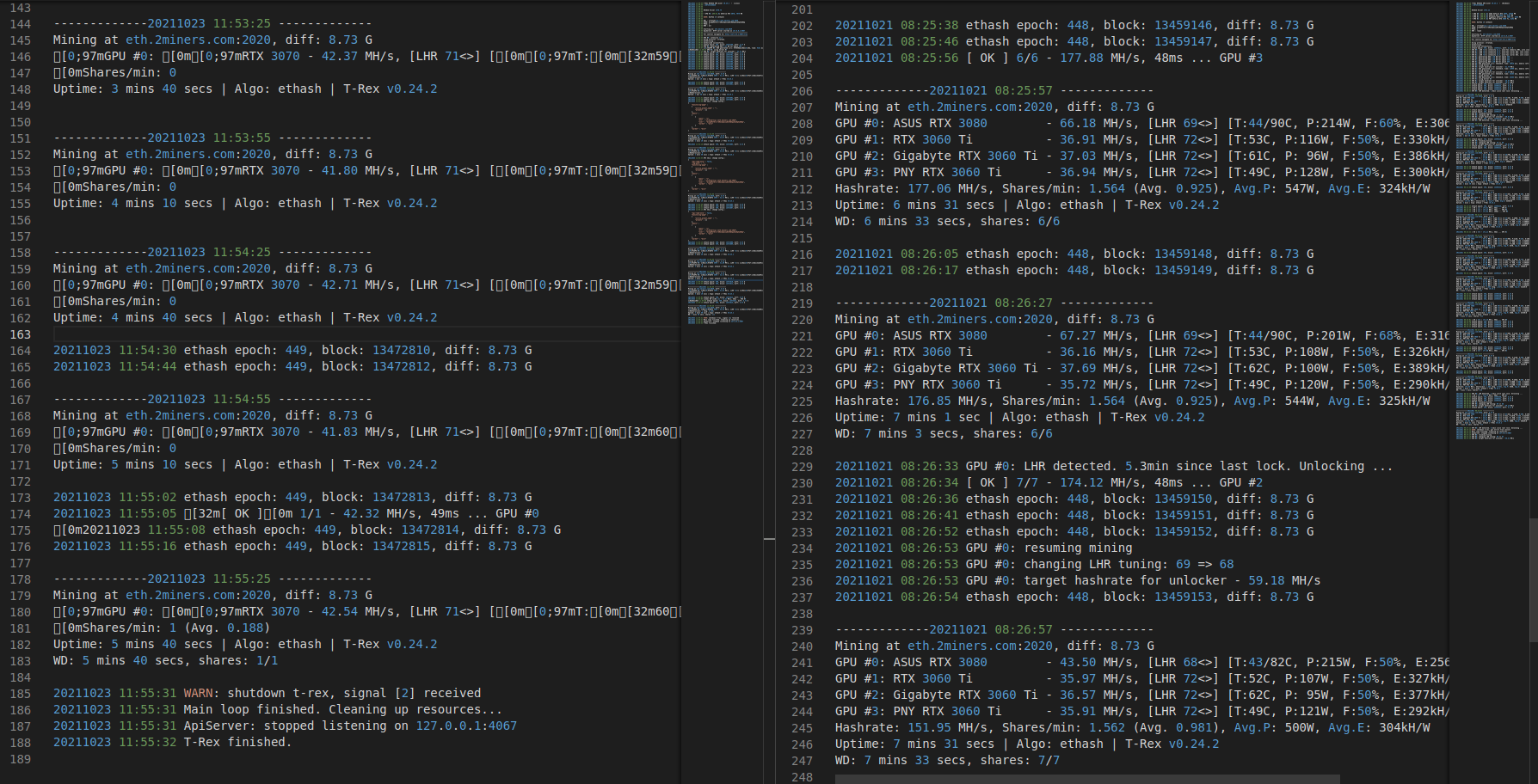 Remove terminal colour control characters from log files on linux · Issue #764 · trexminer/T-Rex ...