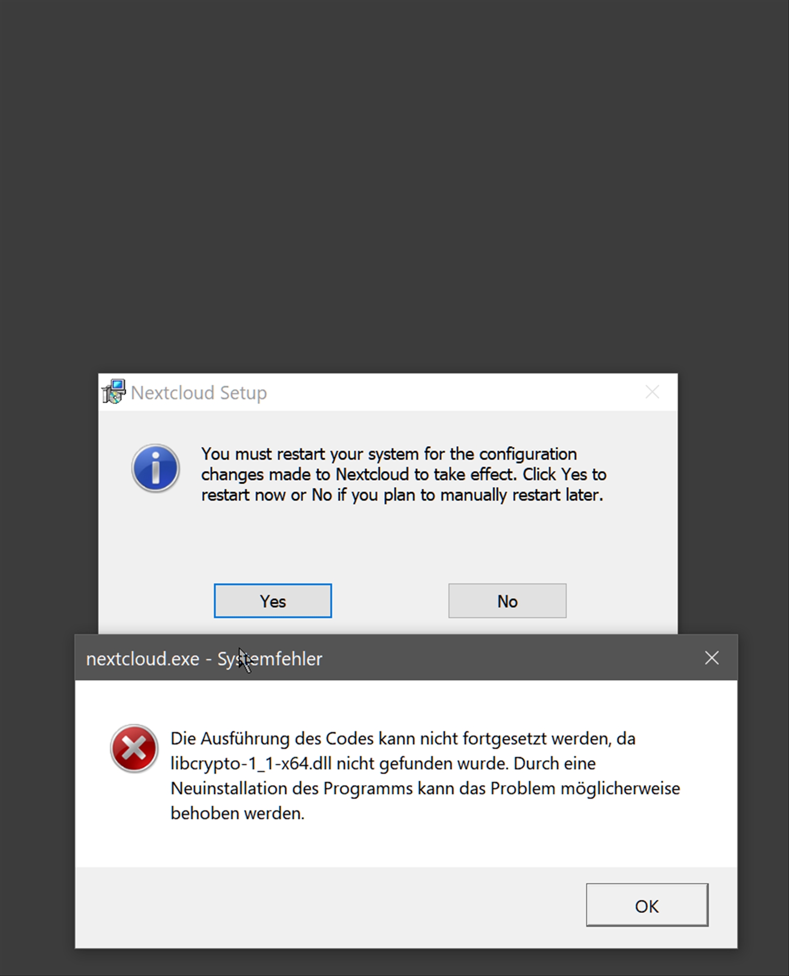 [Bug]: Error after Installing Desktop Client 3.9.1 via auto updates ...