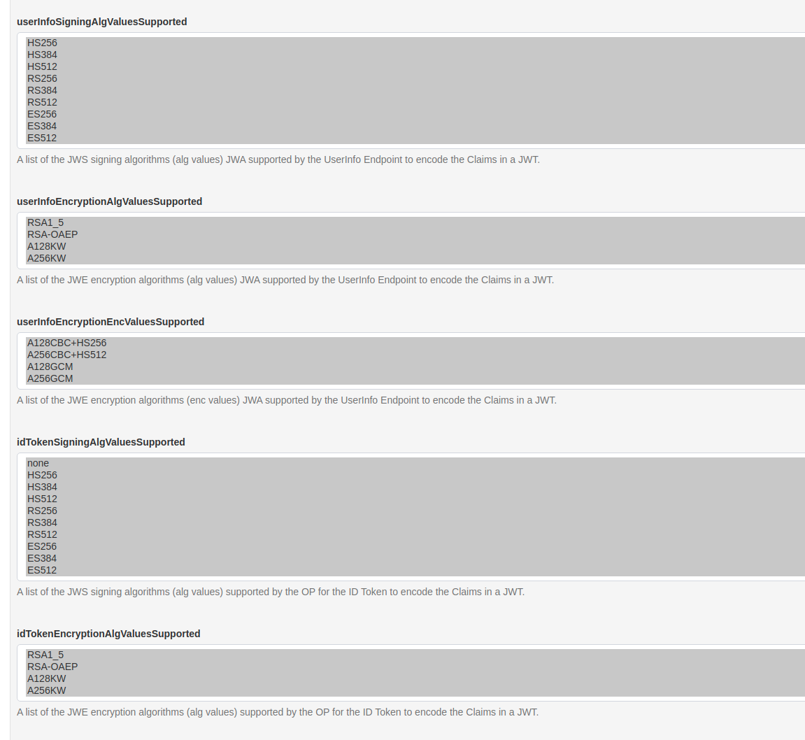 Configure Supported algorithms · Issue #1062 · GluuFederation/oxAuth · GitHub