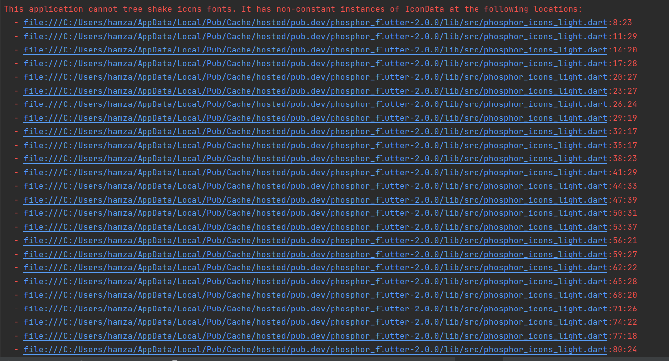 Error To Build Apk With Phosphorflutter 200 · Issue 25 · Phosphor Iconsflutter · Github 