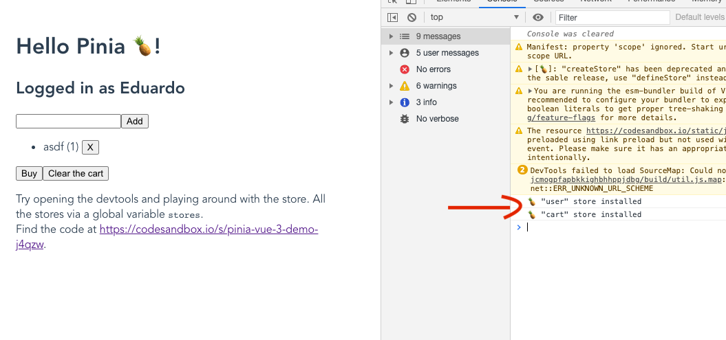 Displaying Multiple Stores In Vue Dev Tools Beta Fails · Issue 472 · Vuejspinia · Github