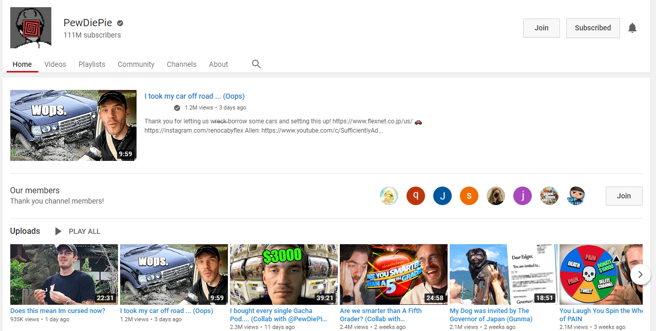 Featured videos don't show on channel pages you're subscribed to ...
