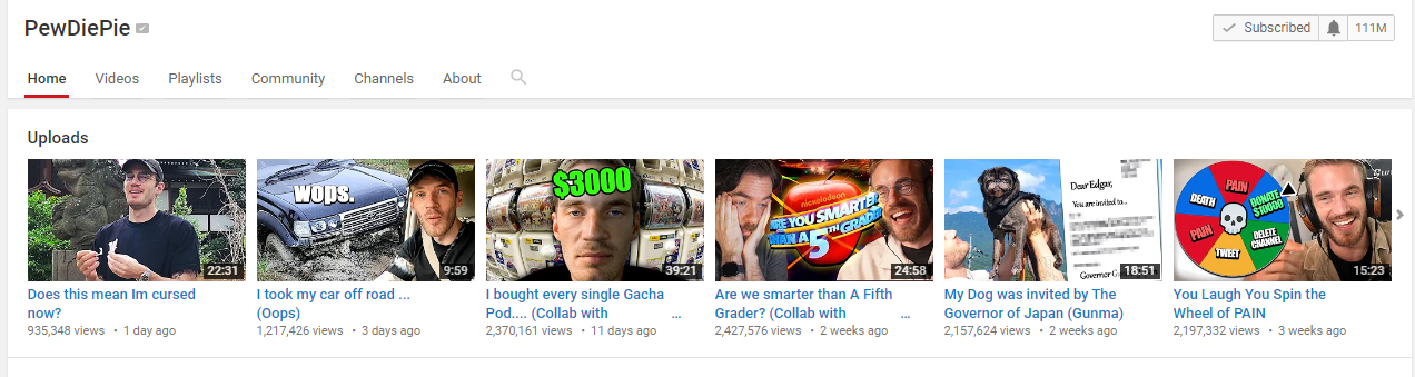 Featured videos don't show on channel pages you're subscribed to ...