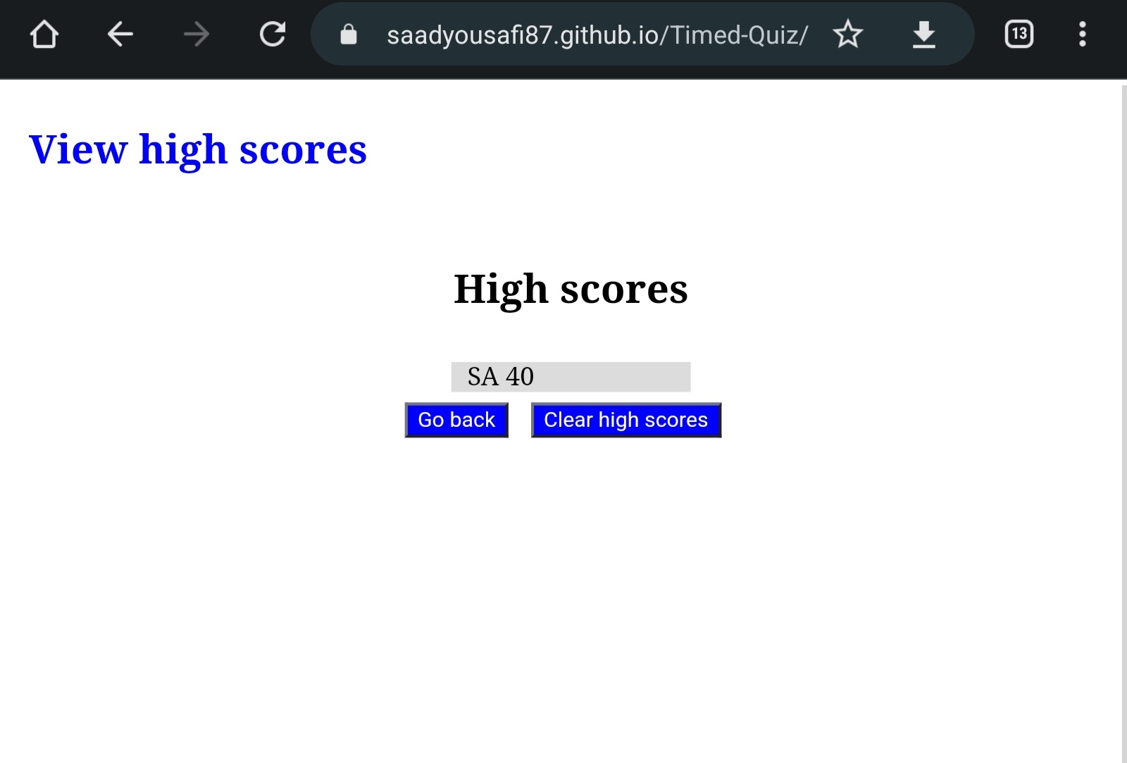 GitHub - SaadYousafi87/Timed-Quiz