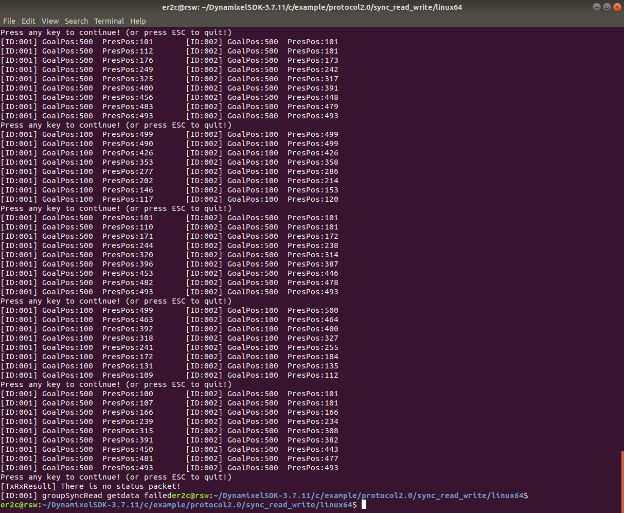 [3.7.11][C][USB2Dynamixel2][mx-64] Issue : groupSyncRead getdata failed in Protocol 2 · Issue ...
