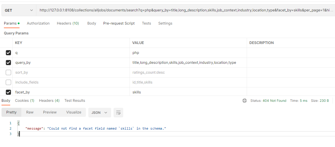 "message": "Could not find a facet field named `x` in the schema." for string[] · Issue #796 ...