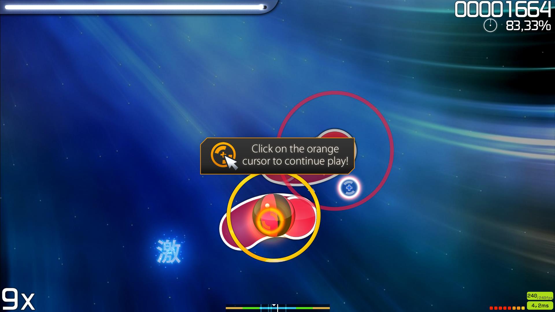 Continuation of gameplay after pausing doesn't make osu wait for player ...