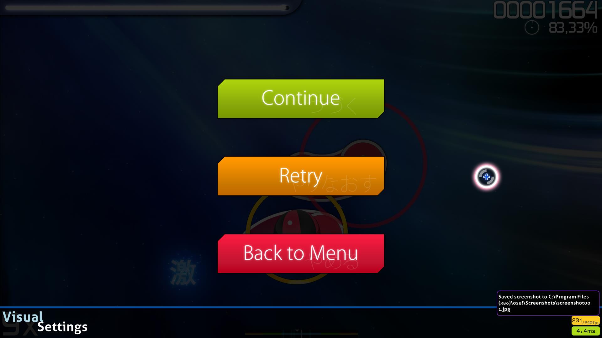 Continuation of gameplay after pausing doesn't make osu wait for player ...
