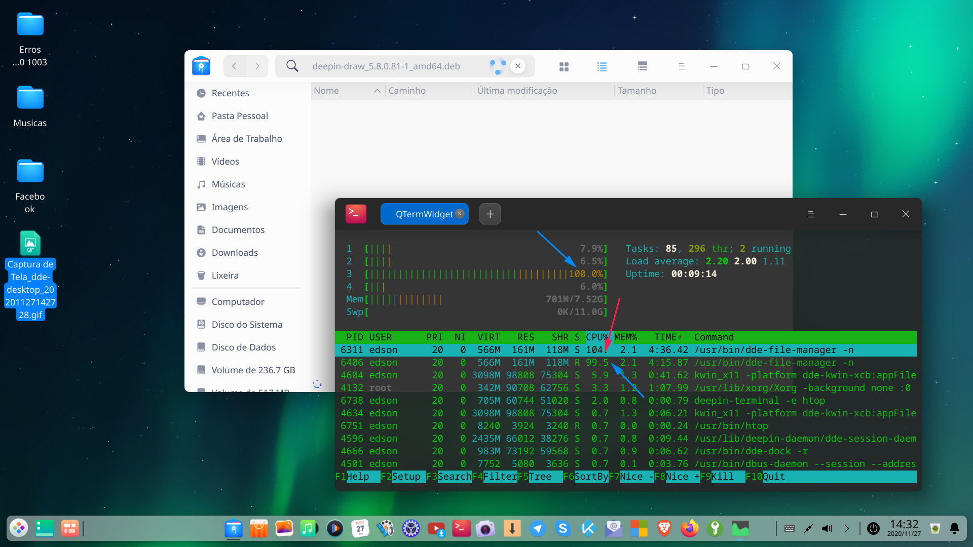 DDE-File-Manager occupying 100% of CPU, but does not get to lock the "system". · Issue #309 ...