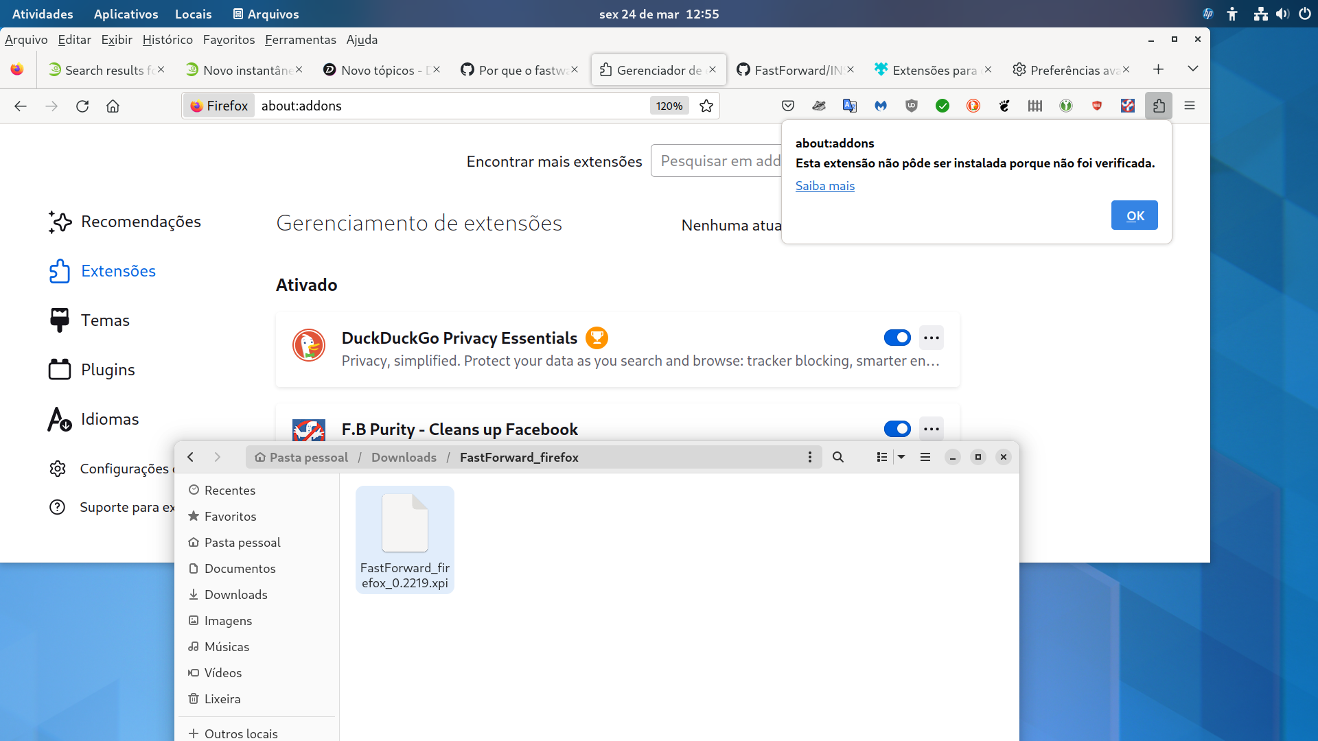 Why does fastward in Firefox stick to old version 0.1946 · Issue #912 · FastForwardTeam ...
