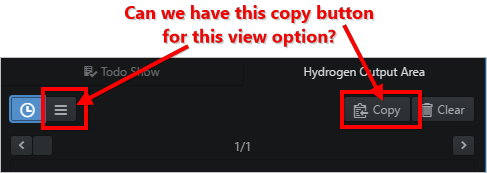 MISSING: Copy to cliboard button (Hydrogen output area) · Issue #1311 · nteract/hydrogen · GitHub