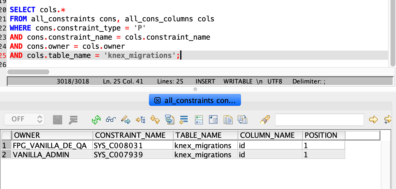 Oracle migration issue on Oracle12C · Issue #3145 · knex/knex · GitHub