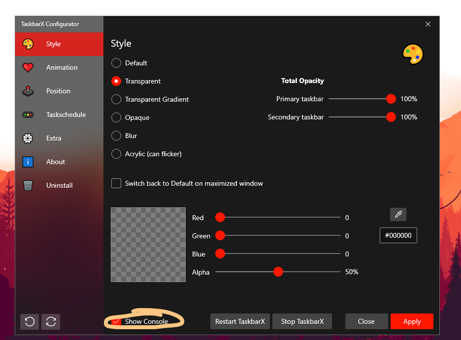 每次开机出现黑色窗口 · Issue #575 · ChrisAnd1998/TaskbarX · GitHub
