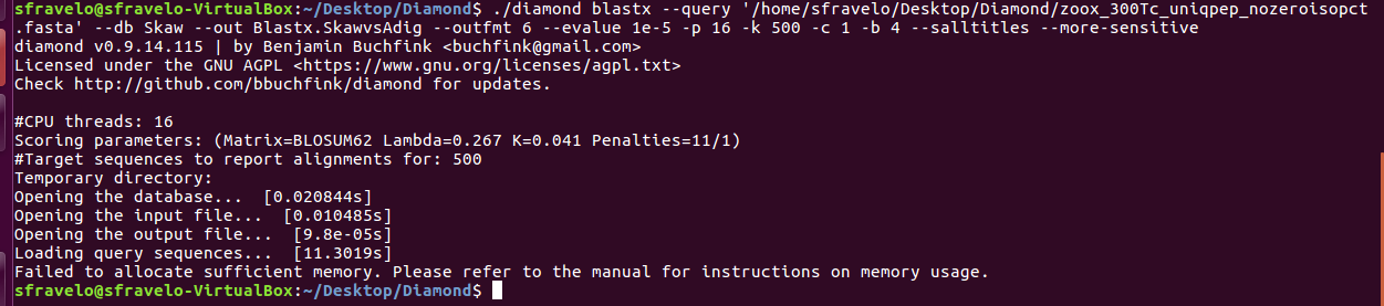 Failed to allocate sufficient memory · Issue #182 · bbuchfink/diamond · GitHub